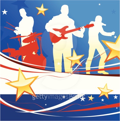 patriotic live music band on American background 이미지 (104016120) - 게티이미지뱅크