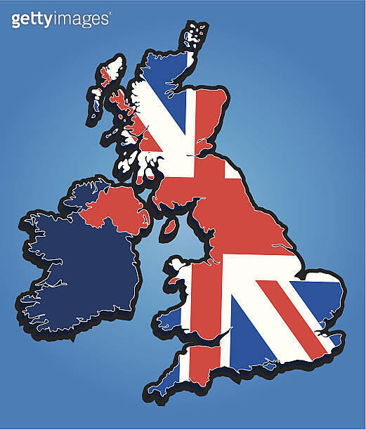 United Kingdom Map with Union Jack 이미지 (108725159) - 게티이미지뱅크