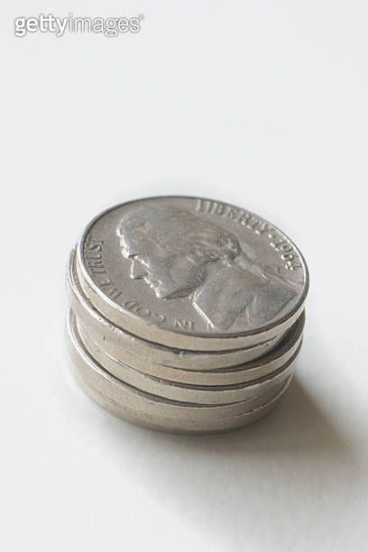 Stack of U.S Nickels - Close Up 이미지 (125562678) - 게티이미지뱅크