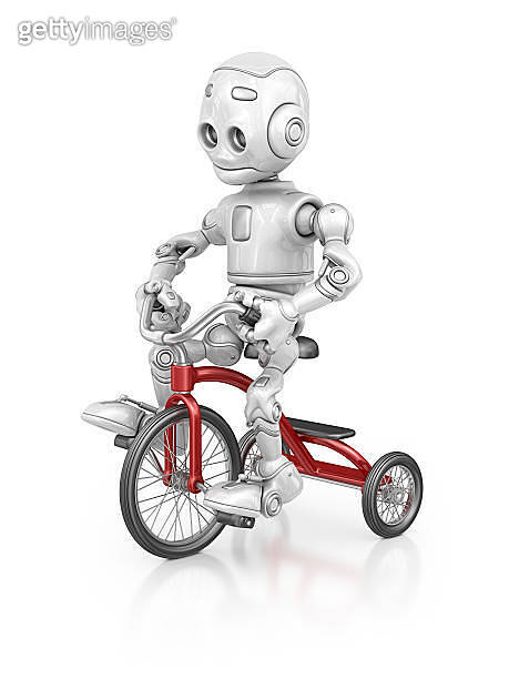 robot riding on the bike 이미지 (184387230) - 게티이미지뱅크