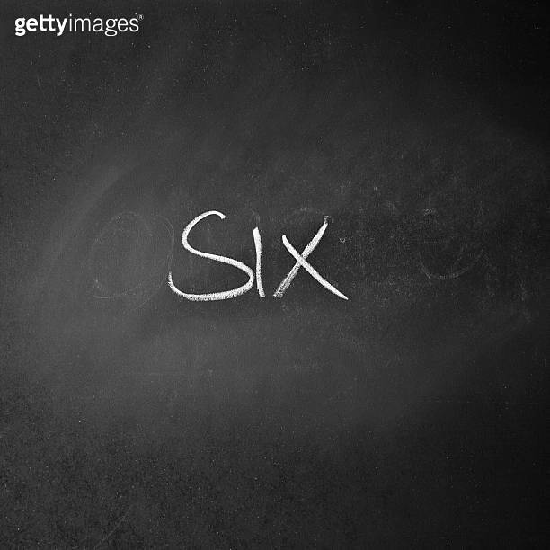Glyph Of The Number SIX Written On A Blackboard 이미지 (183823259) - 게티이미지뱅크