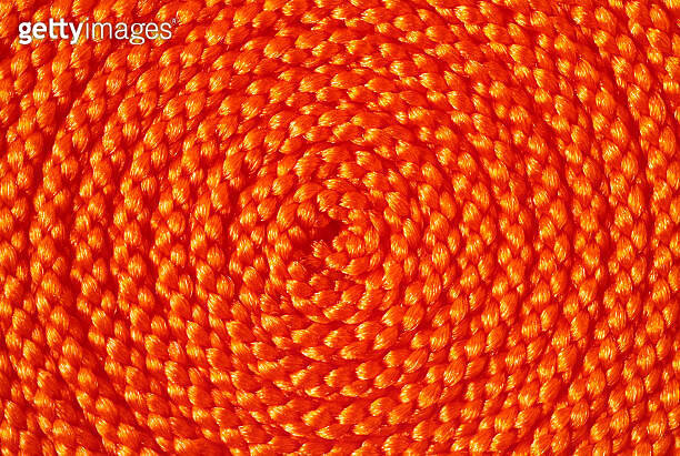 Overhead shot of red coiled rope texture background 이미지 (183825900 ...