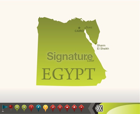 Egypt map with navigation icons 이미지 (455466959) - 게티이미지뱅크