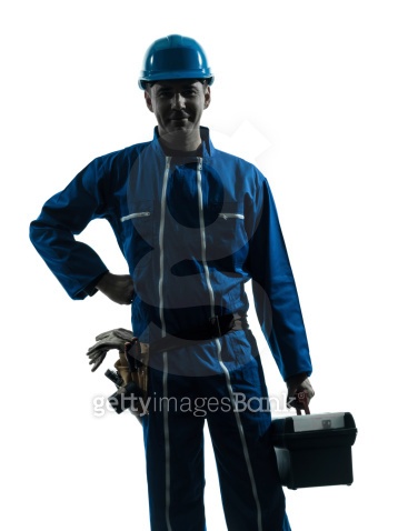 repair man worker standing smiling silhouette 이미지 (178487789) - 게티이미지뱅크