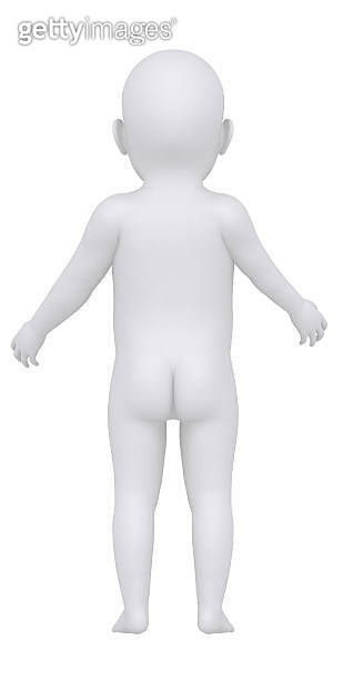 Baby in anatomical position posterior view - clipping path (156872322 ...