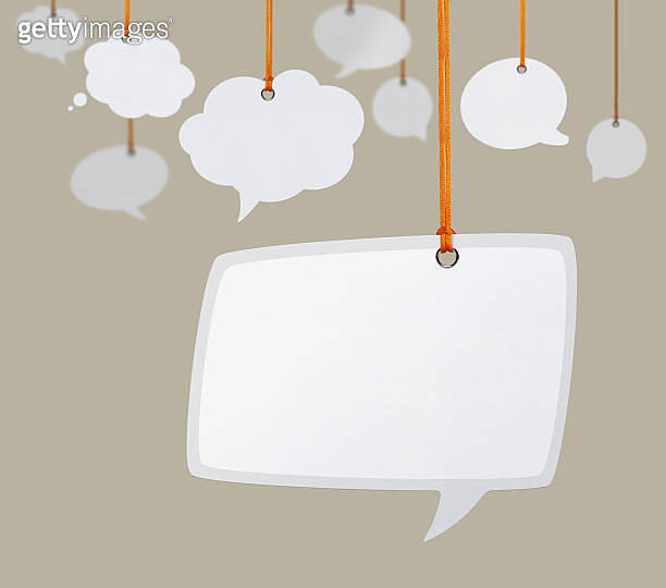 Hanging Speech Bubbles (Clipping Path) 이미지 (174919821) - 게티이미지뱅크