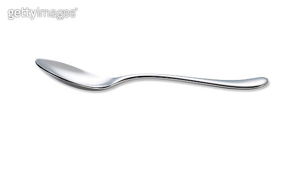 silver teaspoon side view isolated on white with clipping path ...