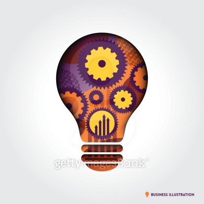 Minimal style Light Bulb shape Business Idea Concept Illustration 이미지 ...