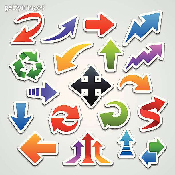 arrow stickers 이미지 (179506600) - 게티이미지뱅크