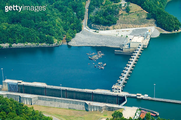 Aerial view of Holt Lock and Dam (175600540) - 게티이미지뱅크