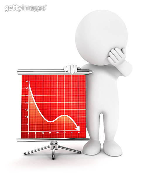 3d white people failure diagram 이미지 (178620555) - 게티이미지뱅크