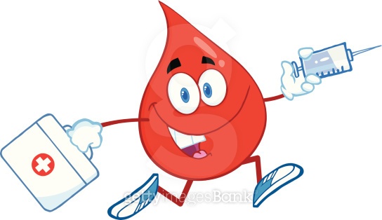 Blood Drop Running With A Syringe And Medicine Bag 이미지 (477807401) - 게티 ...