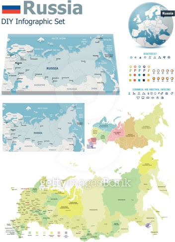 Russia maps with markers 이미지 (179098400) - 게티이미지뱅크