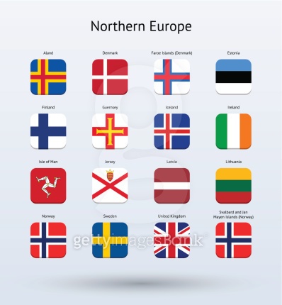 Northern Europe Square Icons Flags Collection (188151919) - 게티이미지뱅크