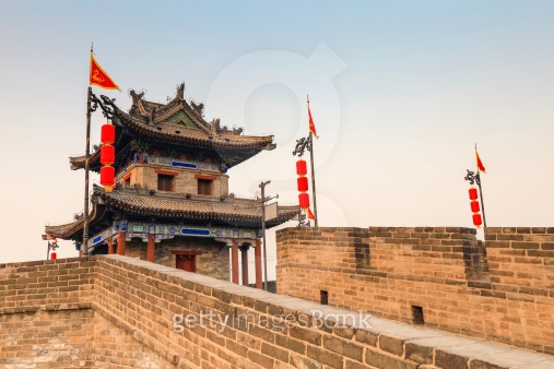 ancient turret on xian city wall 이미지 (457873997) - 게티이미지뱅크