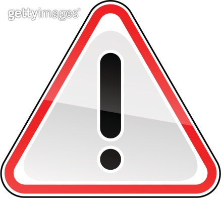 Warning attention sign black exclamation mark pictogram red triangular ...
