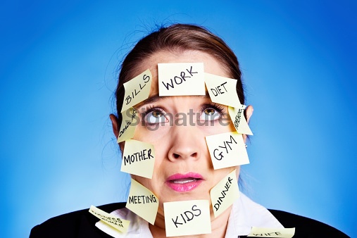 Overworked, overstressed, and overcome woman rolls her eyes 이미지 ...