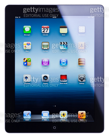 Apple iPad 3, (the new iPad), isolated, clipping path 이미지 (458995755) - 게티이미지뱅크