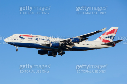 British Airways aircraft landing 이미지 (458560135) - 게티이미지뱅크