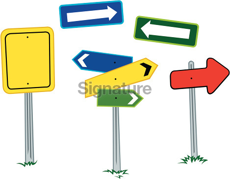 Directional Road Signs - Cartoon 이미지 (165621949) - 게티이미지뱅크