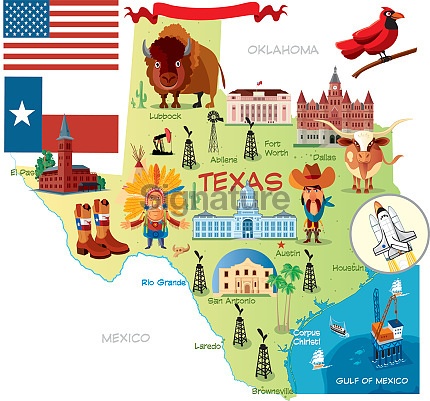 Cartoon map of Texas 이미지 (472346807) - 게티이미지뱅크