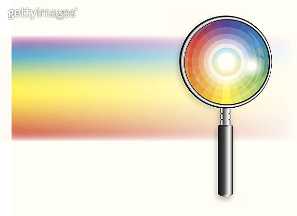 Rainbow Under Magnifying Glass (450214757) - 게티이미지뱅크
