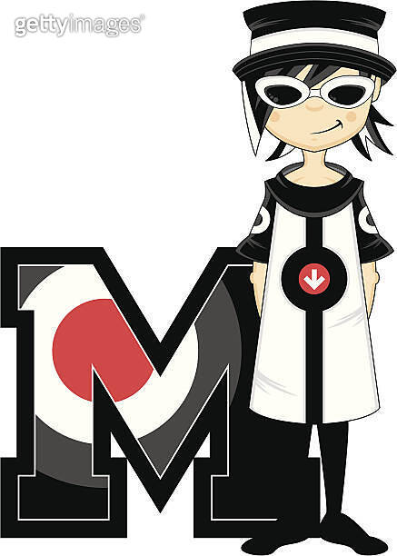 Cool Mod Girl Learning Letter M 이미지 (453804991) - 게티이미지뱅크