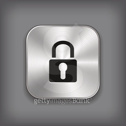 Lock icon - vector metal app button (175758526) 일러스트, 무료 일러스트, 아이콘, 무료 ...