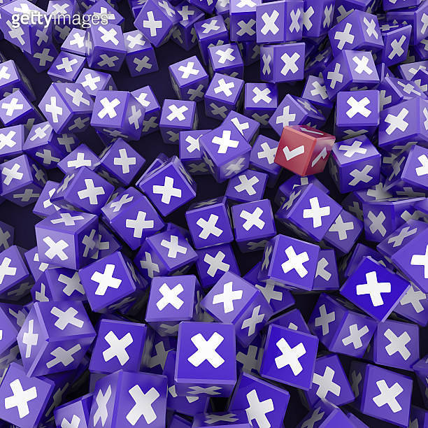 Tick and Cross Cubes (187988383) 일러스트, 무료 일러스트 - 게티이미지뱅크