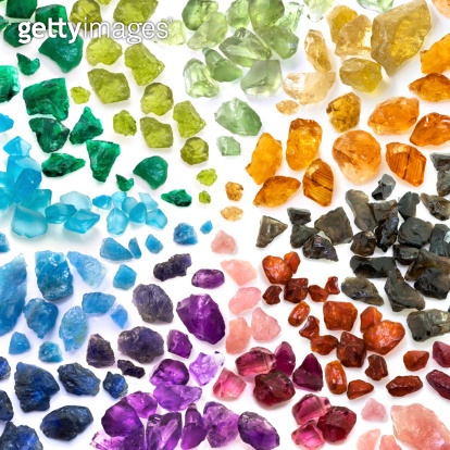 Color spectrum of natural precious and semiprecious gems. 이미지 ...