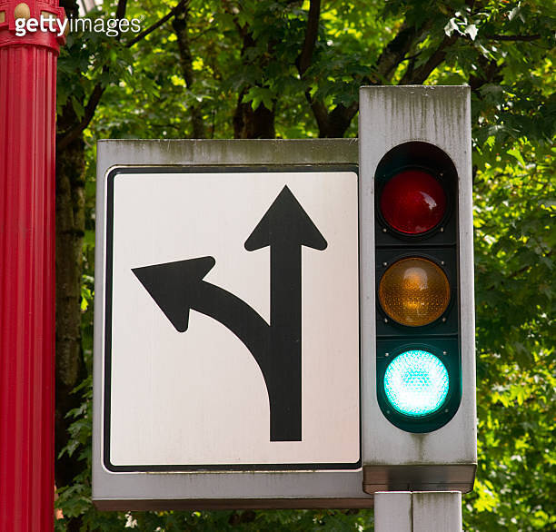 Traffic and Directional Symbols Signals Downtown Street Corner 이미지 ...