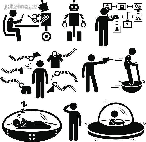 Future Robot Technology Pictogram 이미지 (163063897) - 게티이미지뱅크