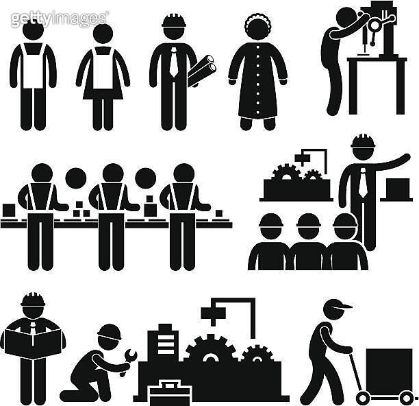 Factory Worker Working Pictogram 이미지 (187034285) - 게티이미지뱅크