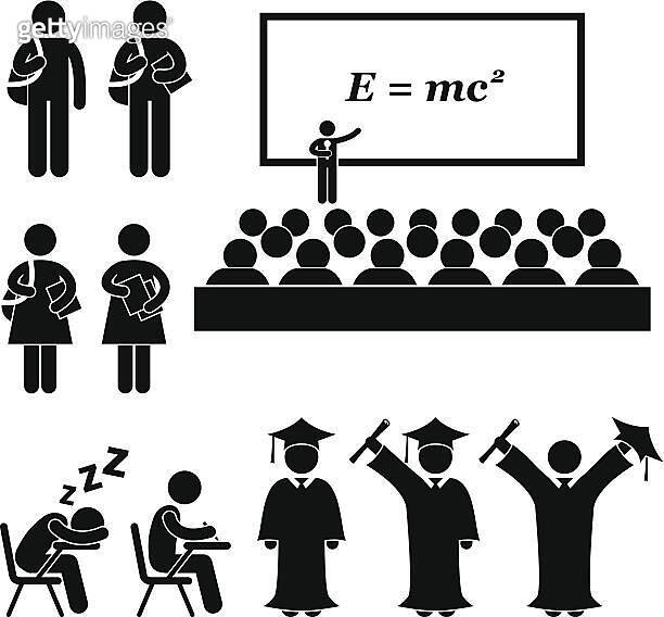 Student School College University Stick Figure Pictogram (450661417 ...