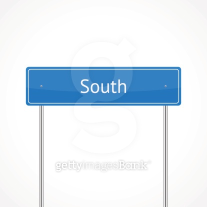 Blue south traffic sign 이미지 (474983443) - 게티이미지뱅크