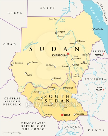 Sudan and South Sudan Political Map 이미지 (506689955) - 게티이미지뱅크