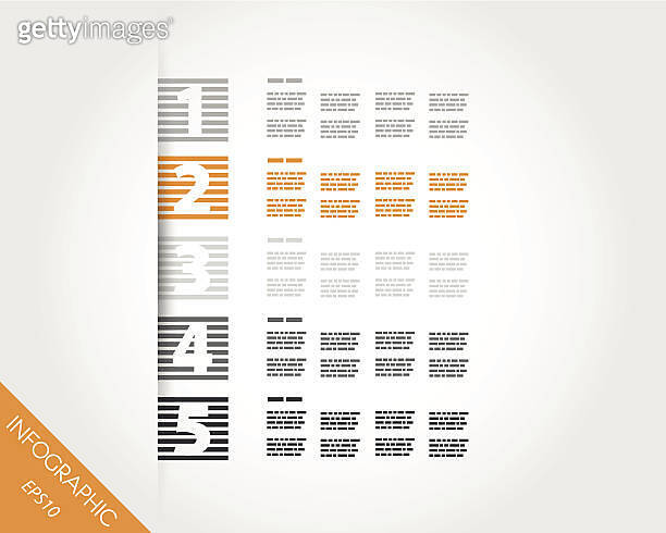 orange transparent infographics with five striped numbers (503288841 ...