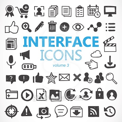 Hand drawn interface icons made in vector 이미지 (532008409) - 게티이미지뱅크