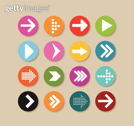 Collection Of Arrow Labels And Icons 이미지 (482037405) - 게티이미지뱅크