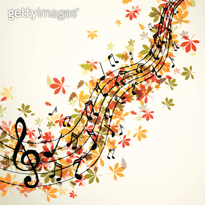 Vector Autumn Music Background with Notes 이미지 (513630749) - 게티이미지뱅크