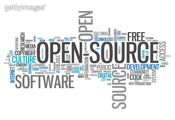 Word Cloud Open Source 이미지 (524578085) - 게티이미지뱅크