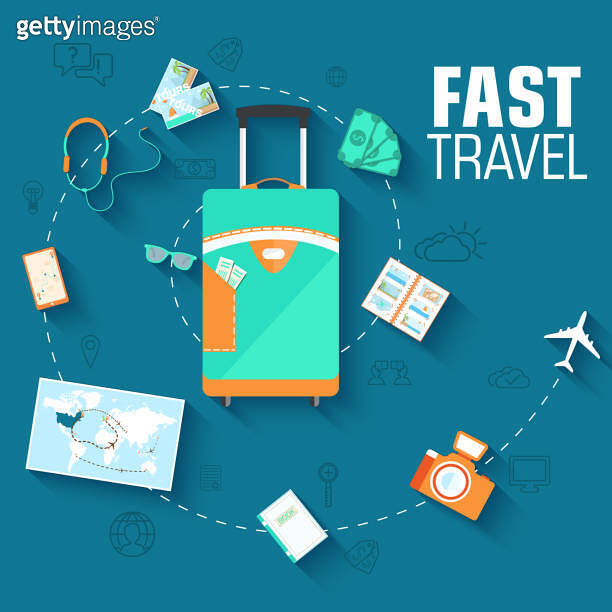 tour of the world seamless pattern. Tourism with fast travel 이미지 ...