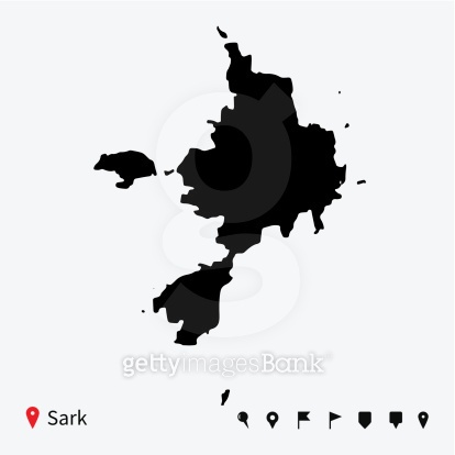 High detailed vector map of Sark with navigation pins. (504078357) - 게티 ...