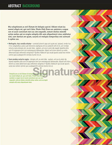 Retro Presentation template with sample text layout multi color border ...