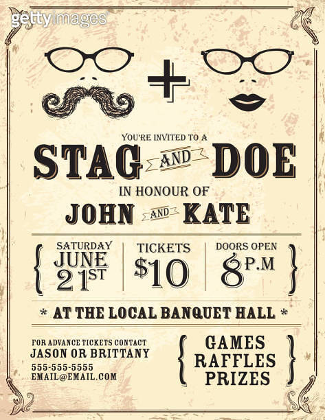 Elegant stag and doe engagement party invitation design template 이미지 ...