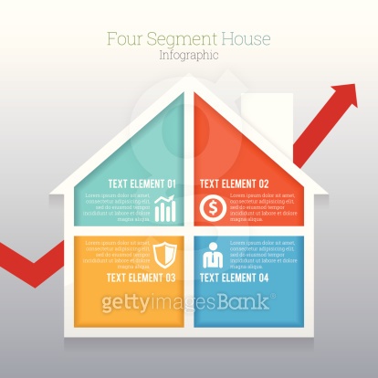 Four Segment House Infographic 이미지 (501651091) - 게티이미지뱅크
