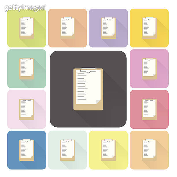 Paper board Icon color set vector illustration (520791409) - 게티이미지뱅크