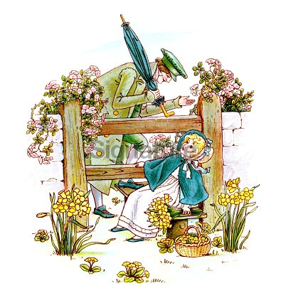 Regency era child and man with spring flowers 이미지 (465549435) - 게티이미지뱅크