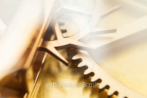 Vintage clock Cog, business cooperation, teamwork and time concept ...