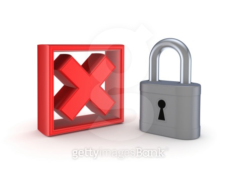 Lock and cross mark. (465701715) 아이콘, 무료 아이콘 - 게티이미지뱅크